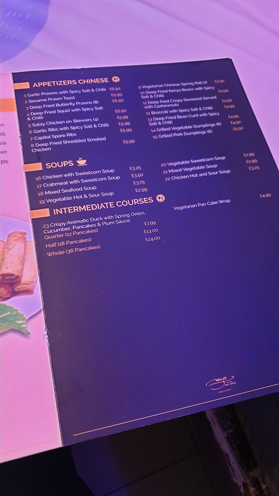 Menu at Wings restaurant, Harrow, 294 Preston Rd