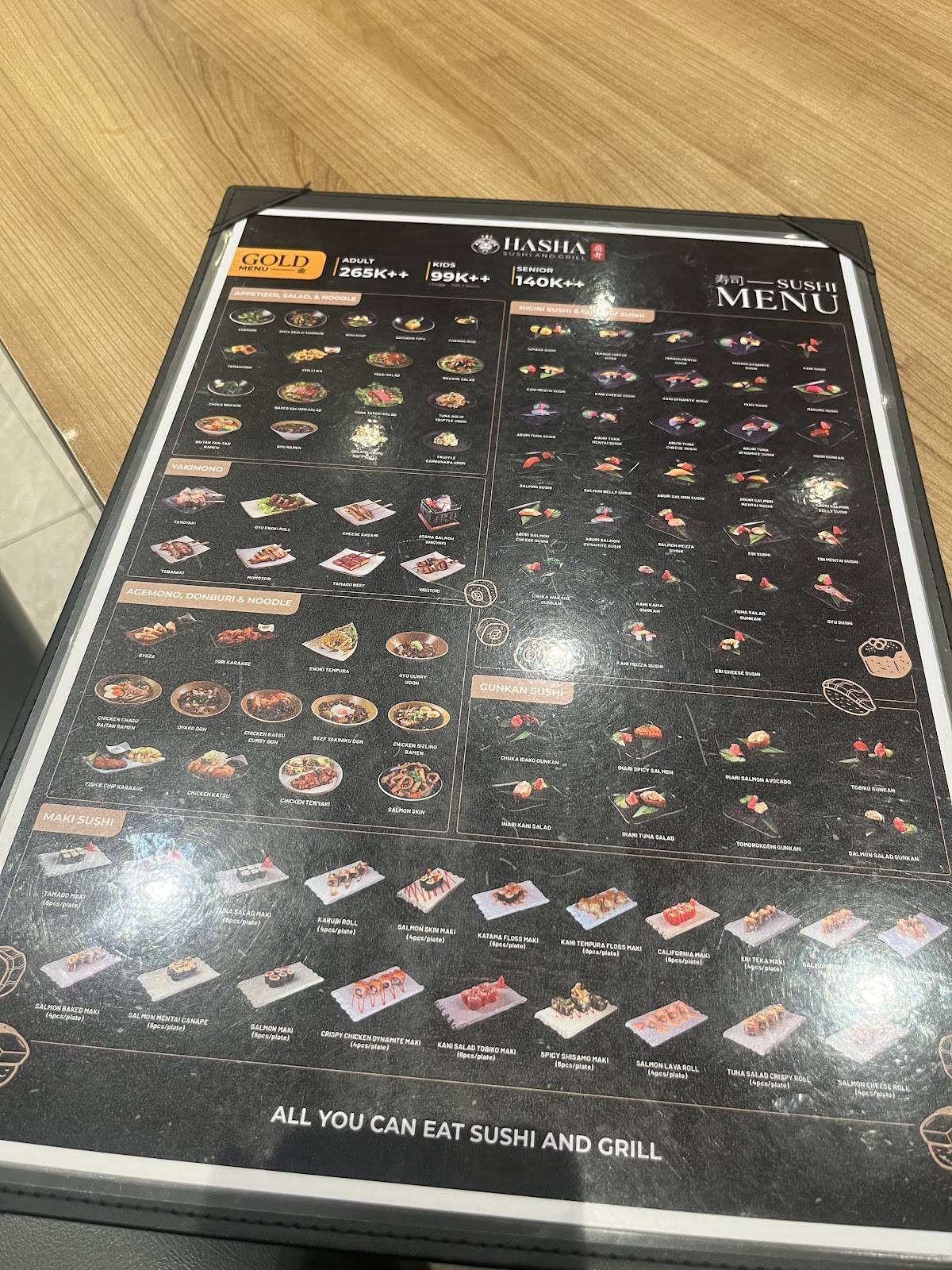 Menu at Hasha Sushi & Grill restaurant, Sendangadi