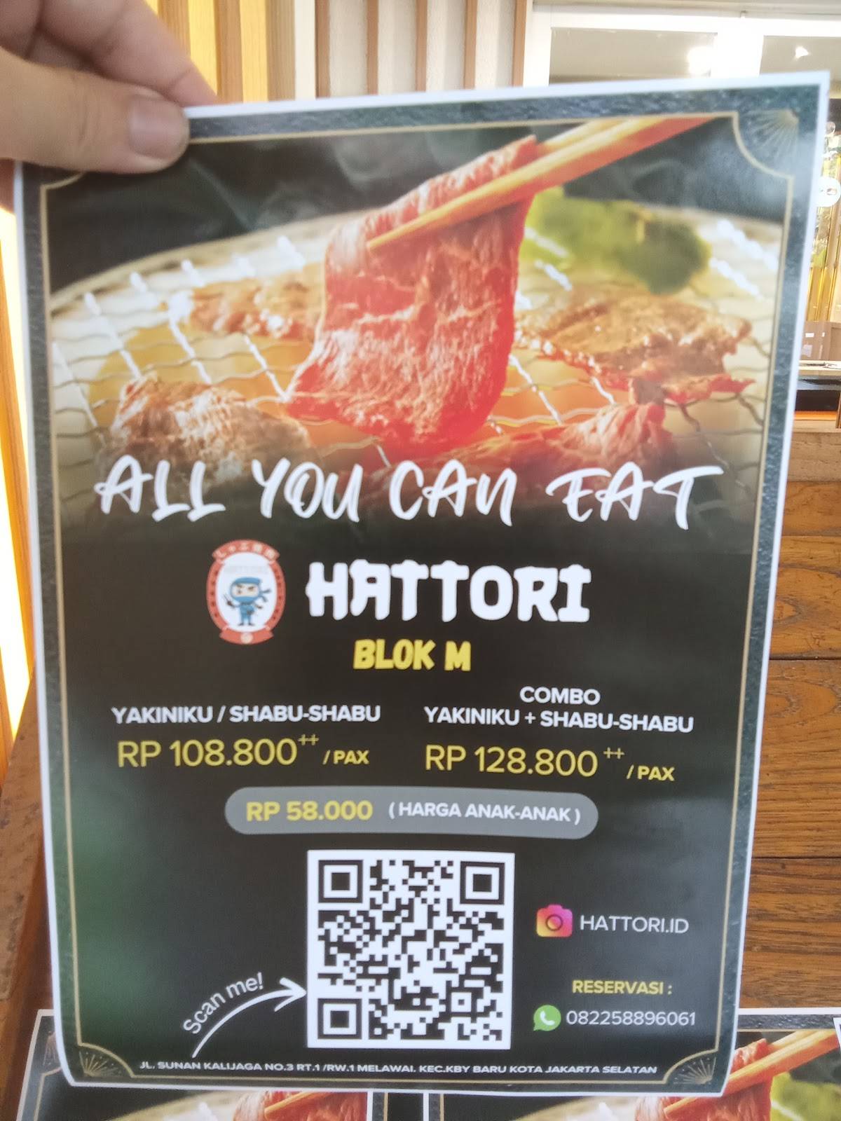 Menu at Hattori Blok M Japanese Shabu & Yakiniku AYCE restaurant, South ...