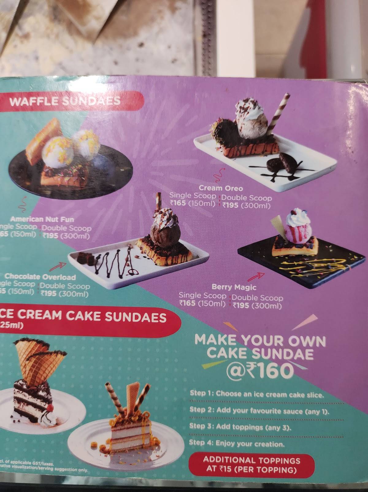 Menu at Havmor Havfunn Ice-cream Parlour, Hyderabad