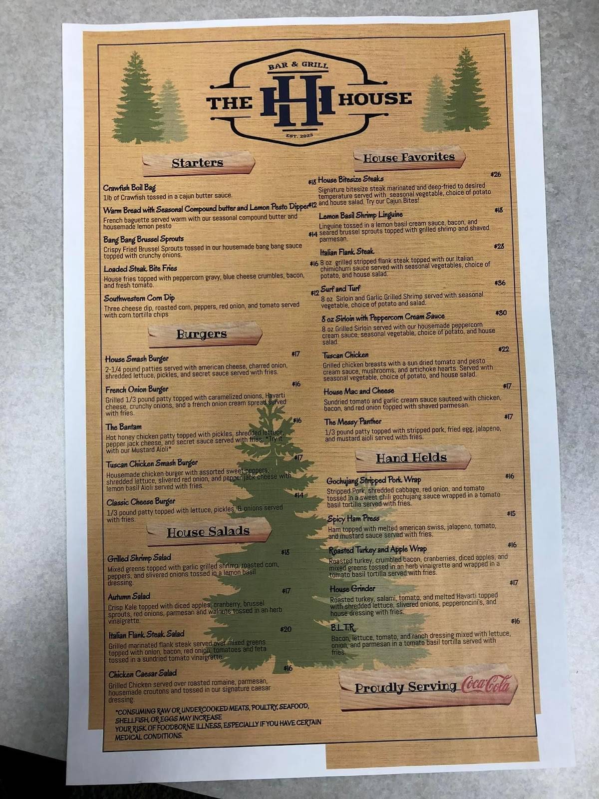 Menu at Hayes House pub & bar, Clarkston