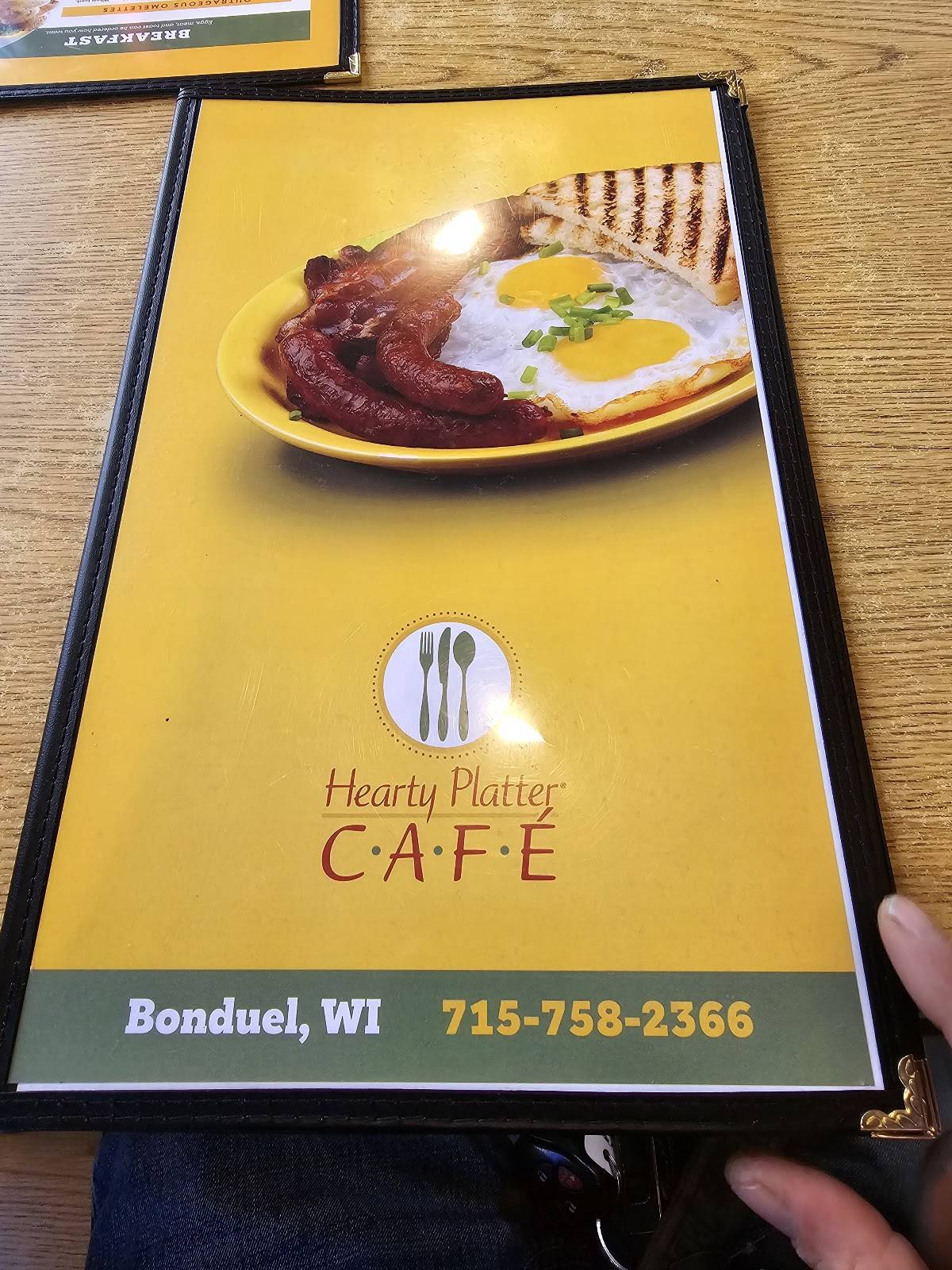 Menu at Hearty Platter Bonduel cafe, Bonduel