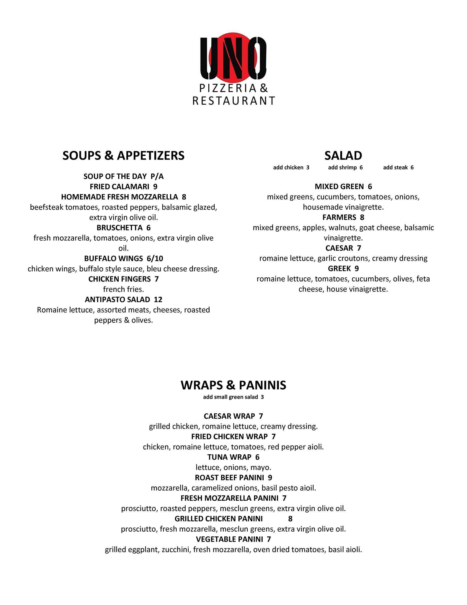 Menu at Punto Uno Restaurant, Hempstead