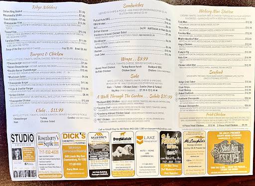 Menu at Hickory Ridge Restaurant, Chambersburg