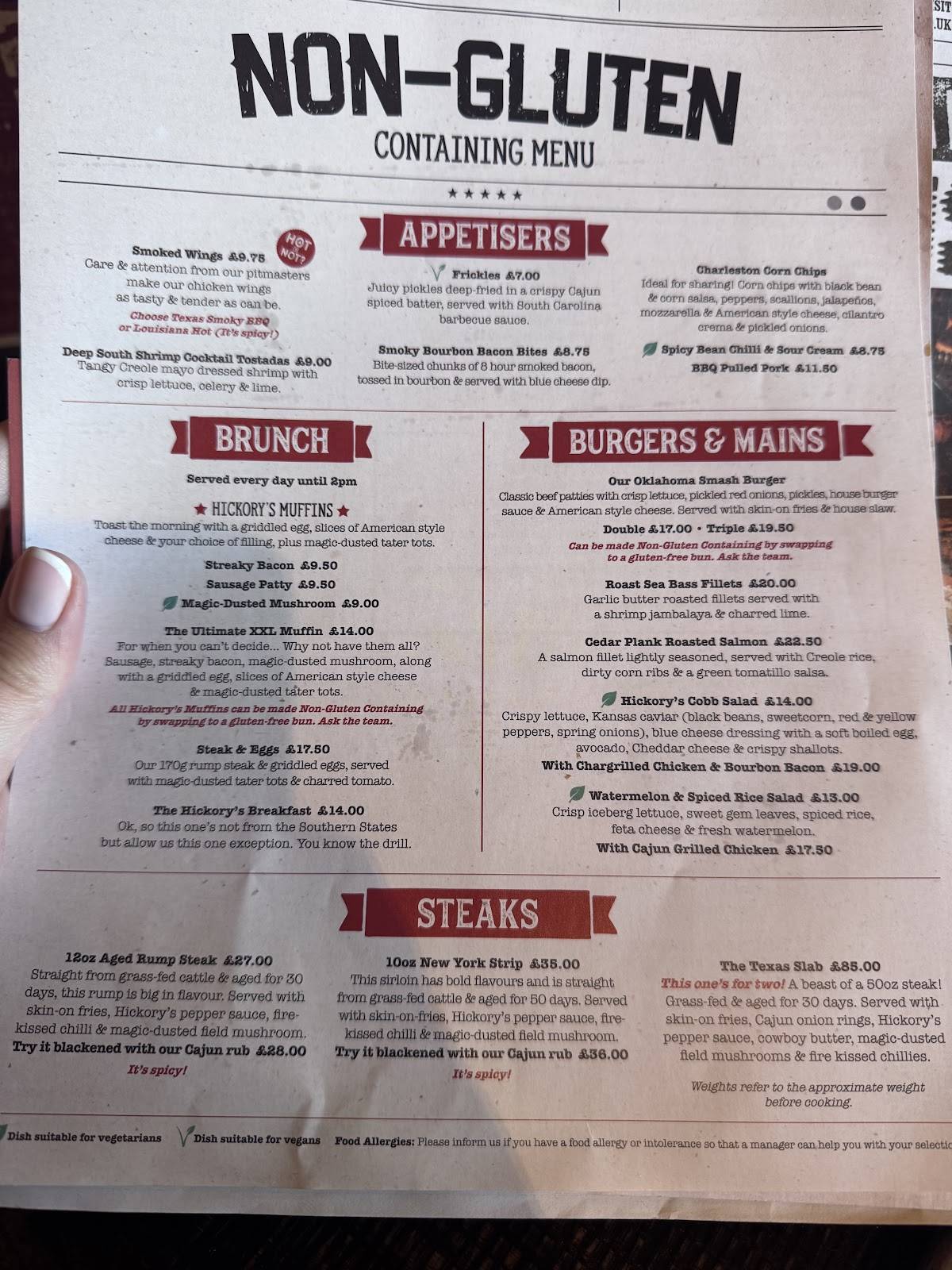 Menu at Hickory's Smokehouse Lincoln restaurant, Lincoln