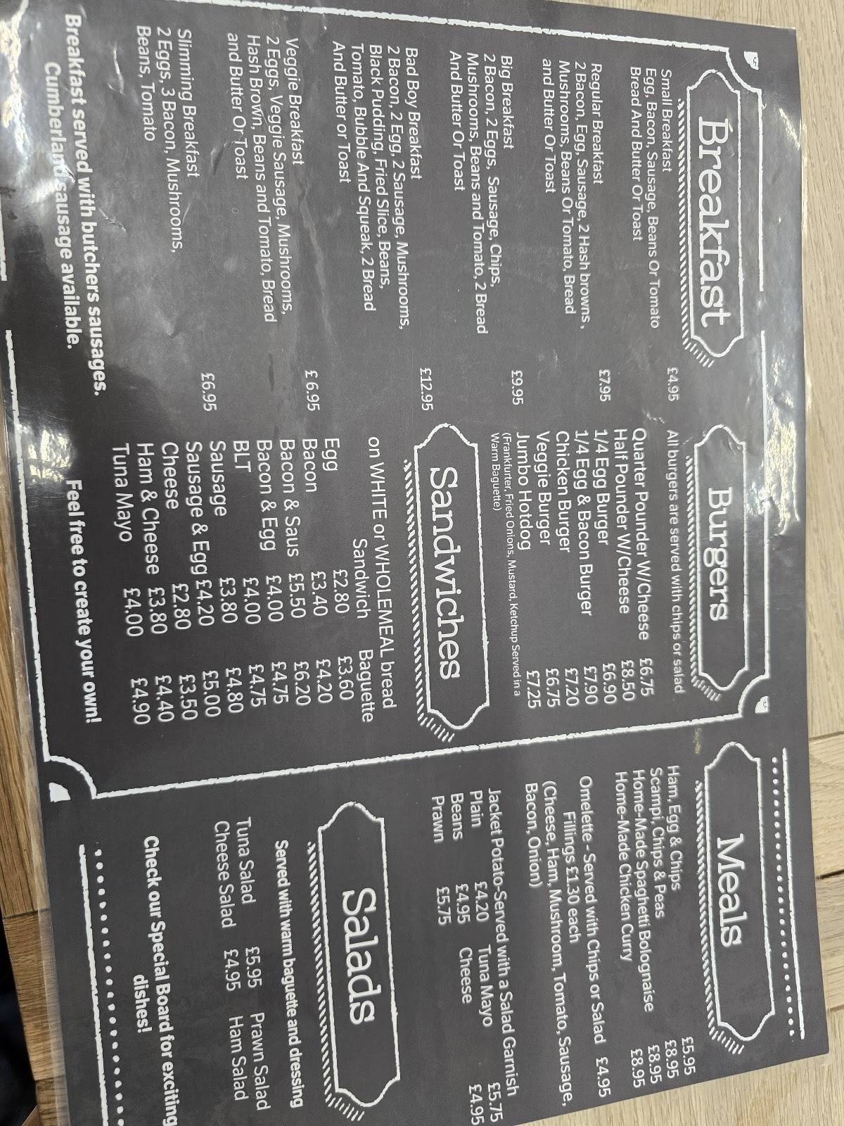 Menu at High Street Café cafe, Walton on the Naze