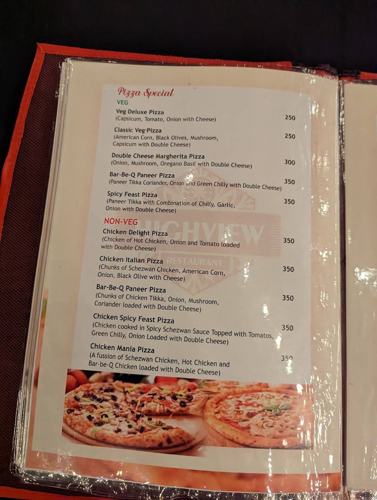Menu at Highview restaurant, Wardha