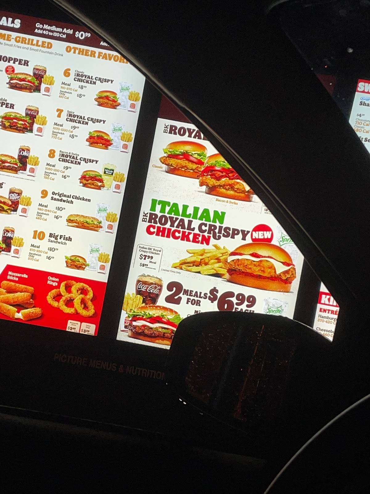 Menu at Burger King fast food, Beaverton, NE Town Center Dr