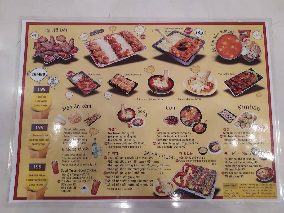 Menu at Kimbap Hoàng Tử - Lê Văn Sỹ restaurant, Ho Chi Minh City, 337/2 ...