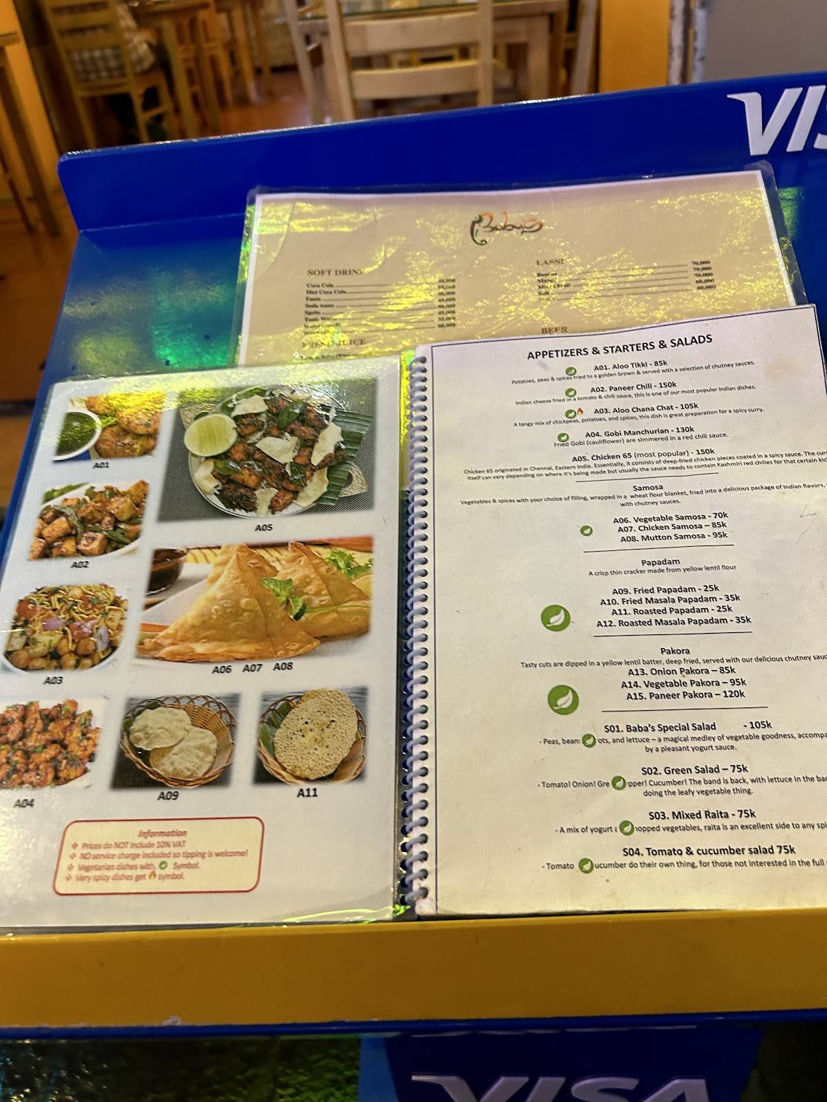 Menu at Namaste India Restaurant, Ho Chi Minh City, 189 Đ. Bùi Viện