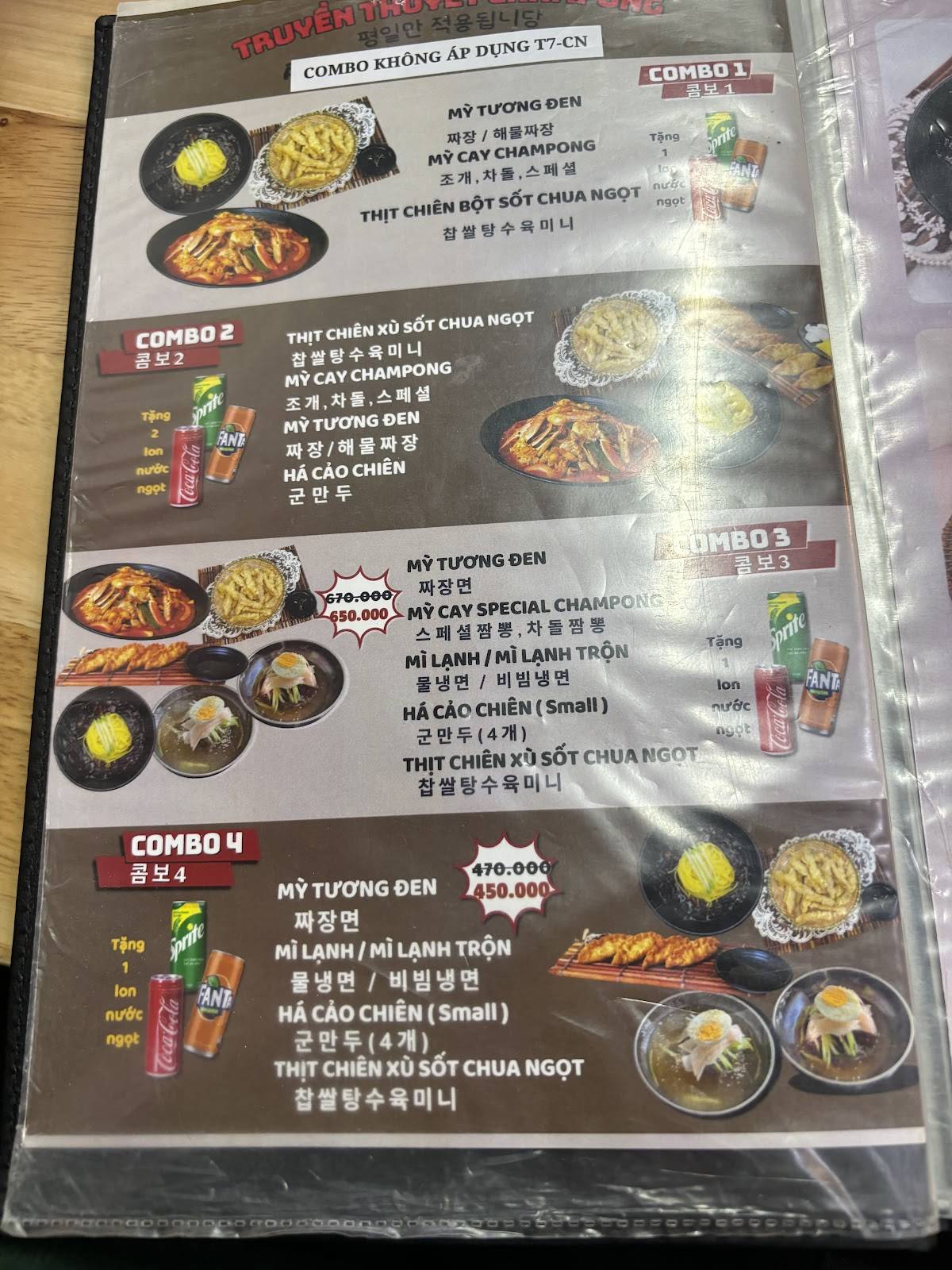 Menu at Truyền Thuyết ChamPong Tân Bình 전설의 짬뽕 떤빈점 restaurant, Ho Chi ...
