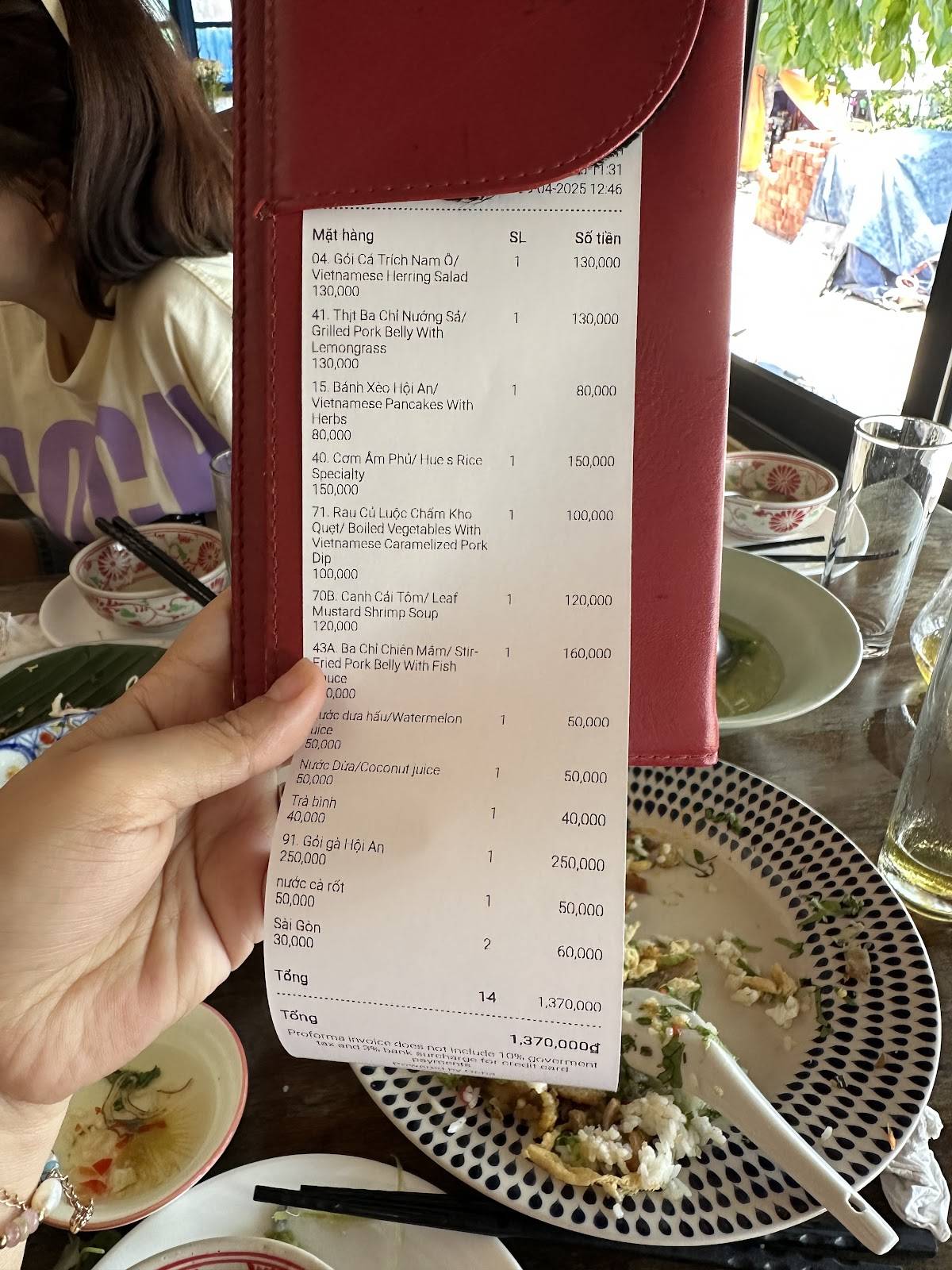 Menu at Hoa Hiên Restaurant, Hoi An