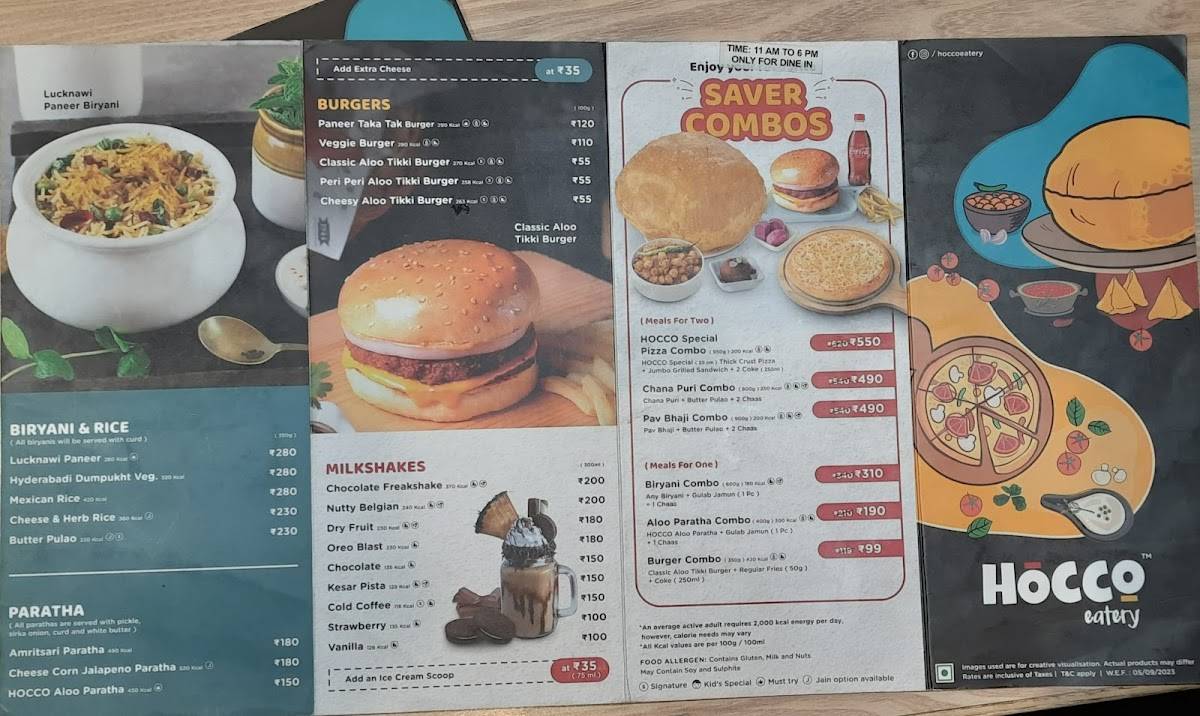 Menu at Hocco Eatery, Vadodara, Ground Floor 18 & 19