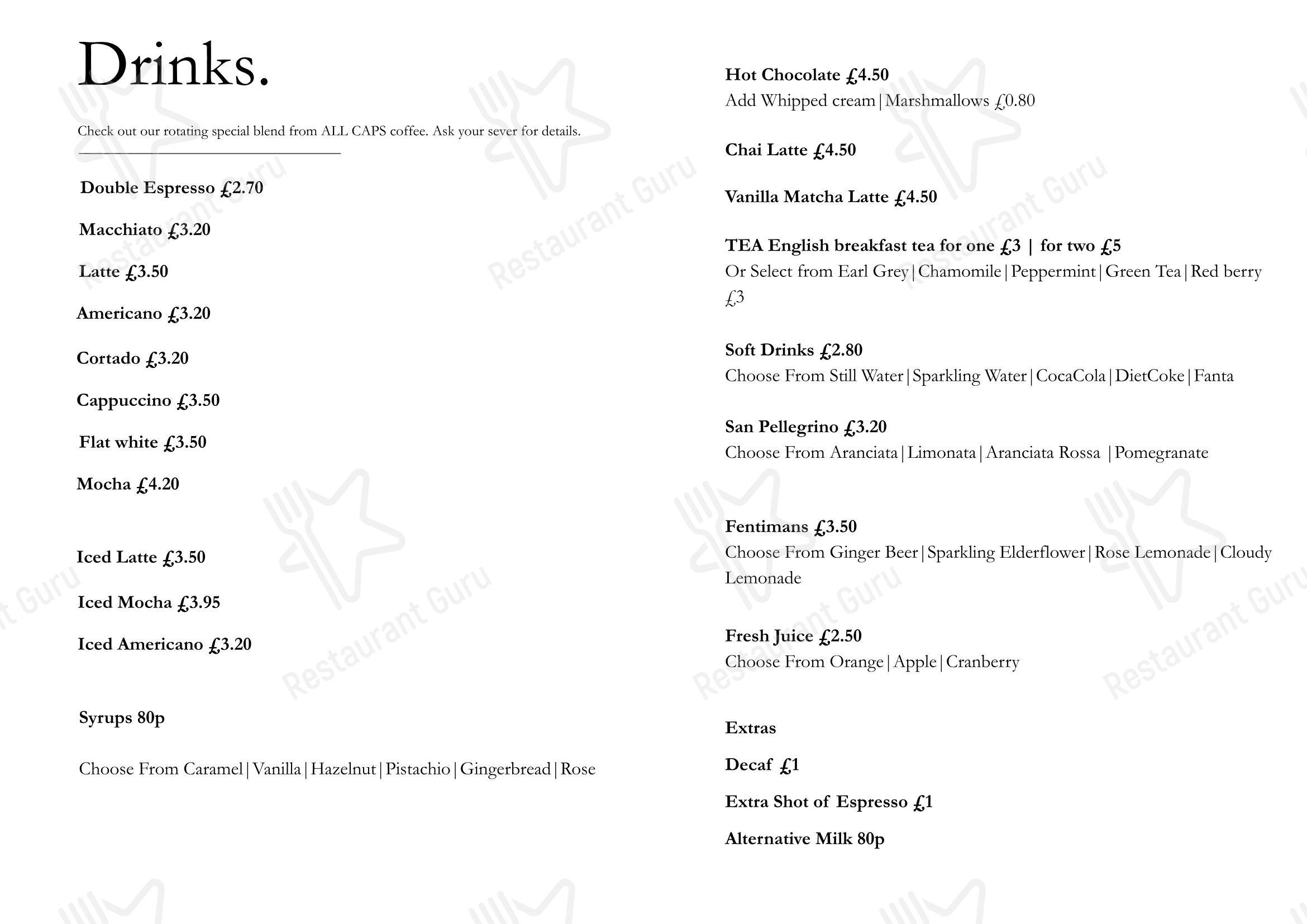 Menu at Home Coffee cafe, Birkenhead, 62 Christchurch Rd