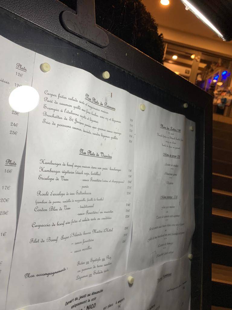 Menu au Hôtel Restaurant Kuentz-Bix, Wittersdorf
