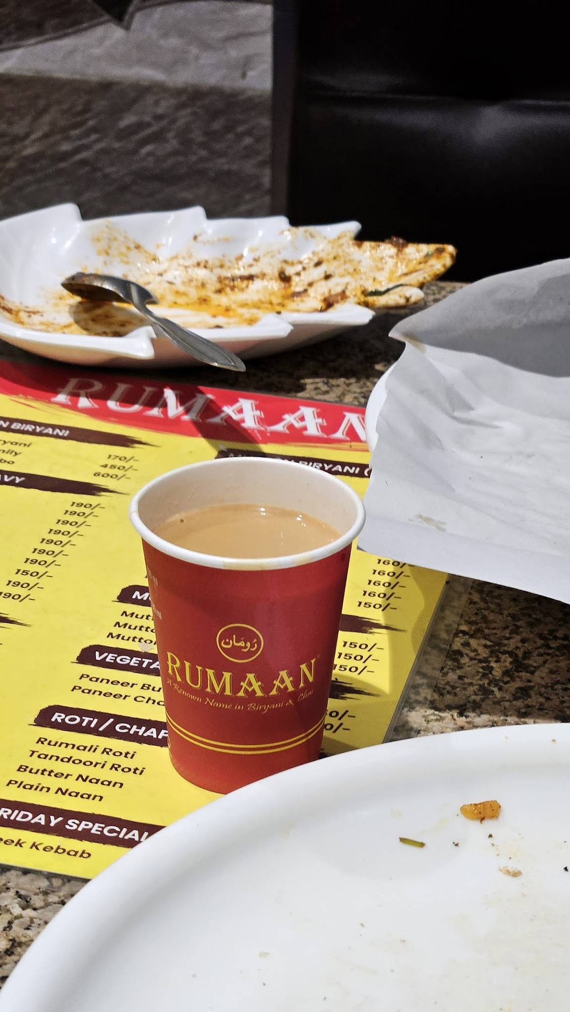 Menu at Hotel Rumaan, Hyderabad, Tolichowki Rd