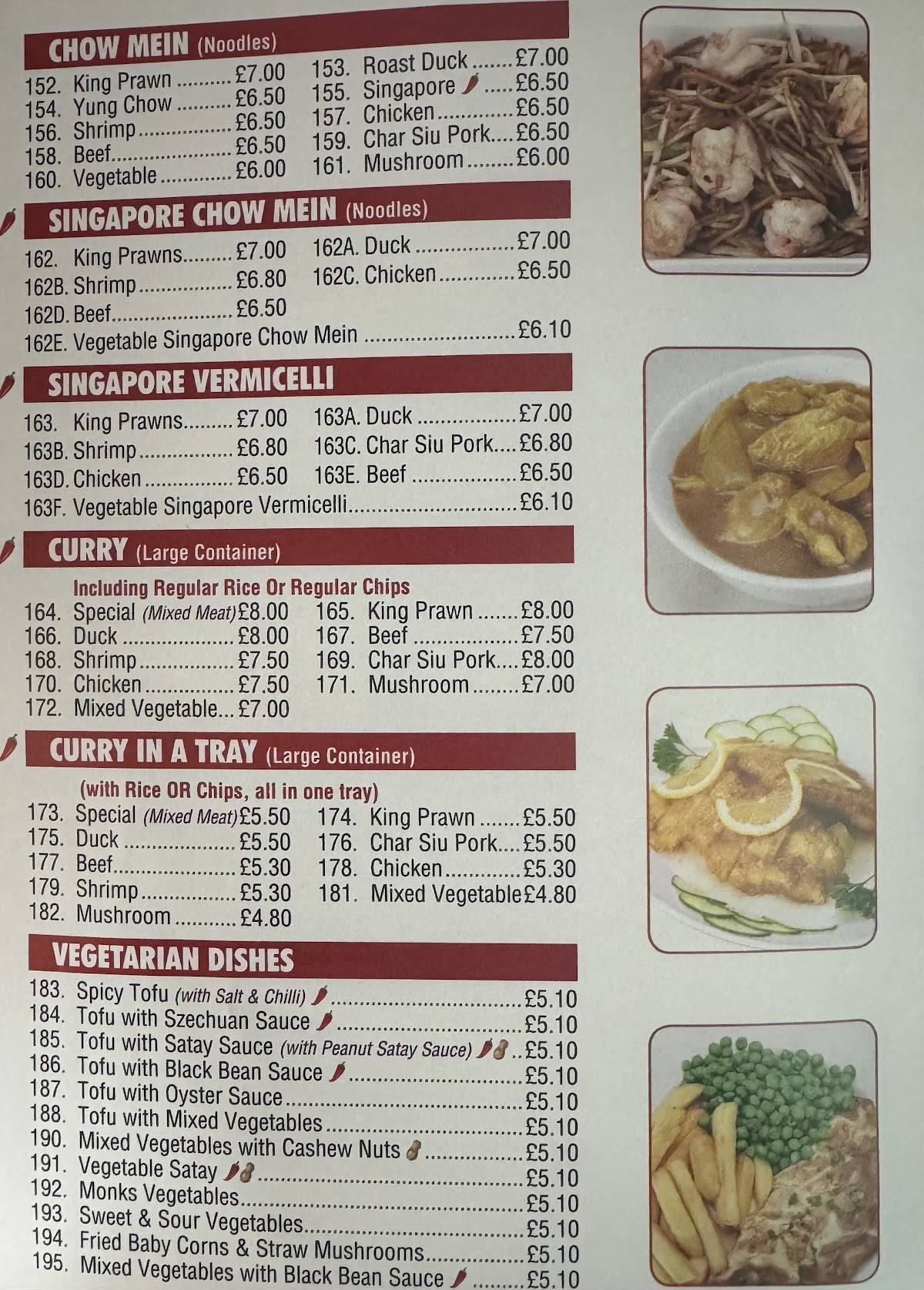 Menu at House of Mr Li fast food, Sutton Coldfield