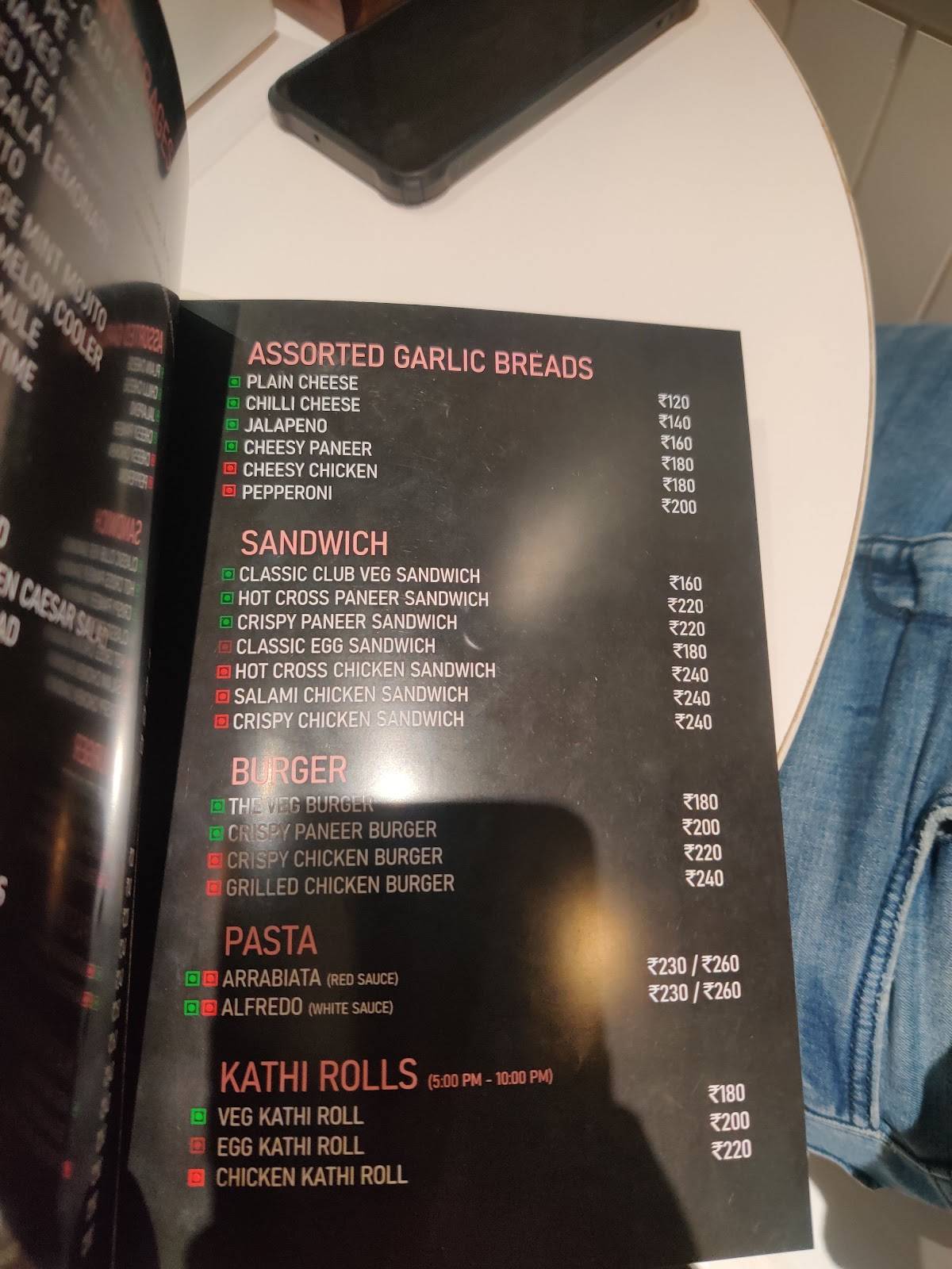 Menu at Pink Salt Cafe, Hubballi