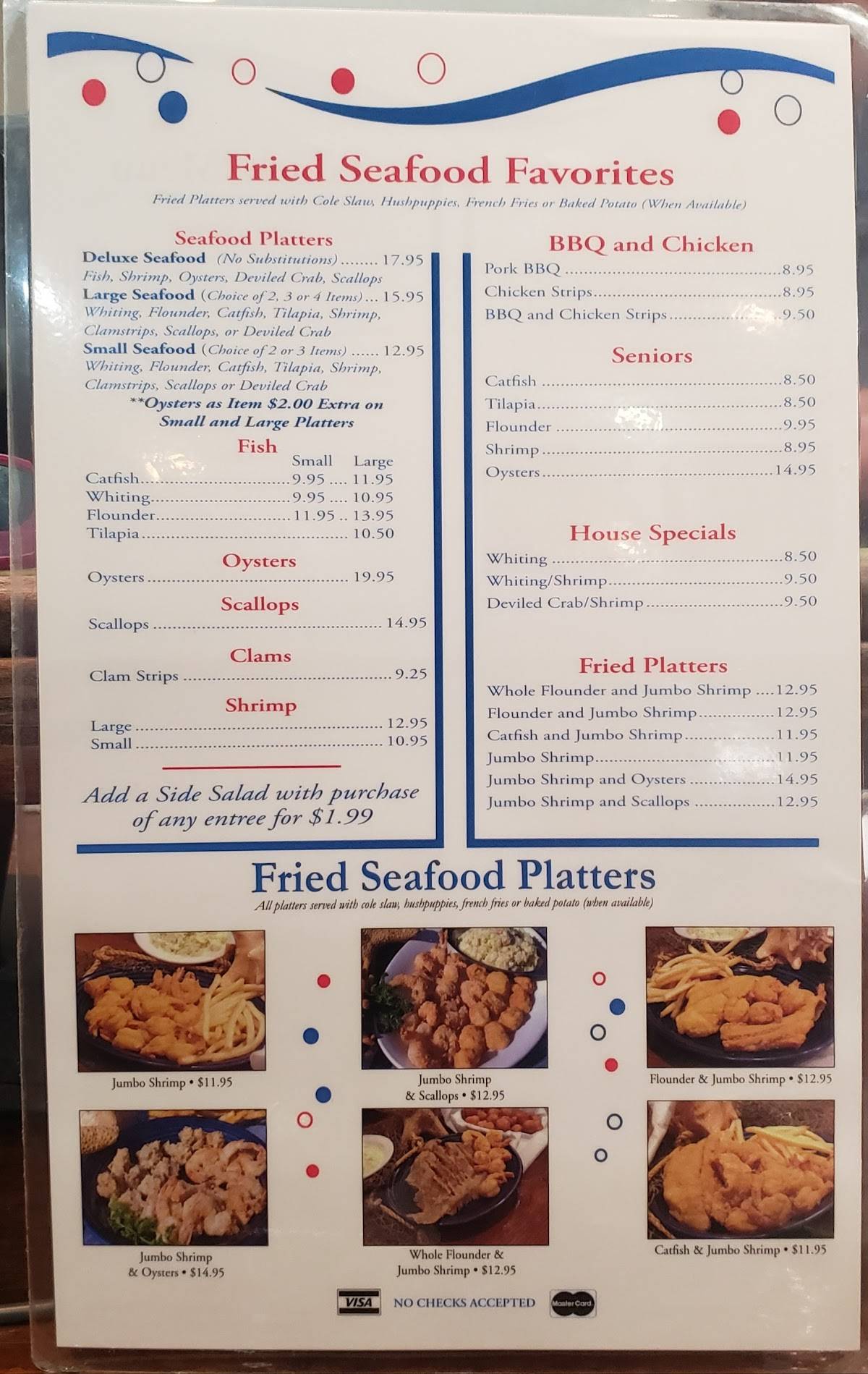 Menu at Hudson Bay Seafood restaurant, Fayetteville, 2816 Ramsey St