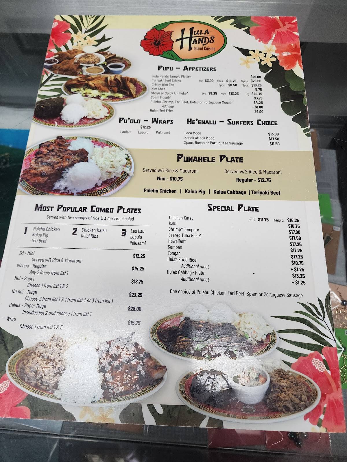 Menu at Hula Hands Restaurant, Anchorage, 501 W Fireweed Ln