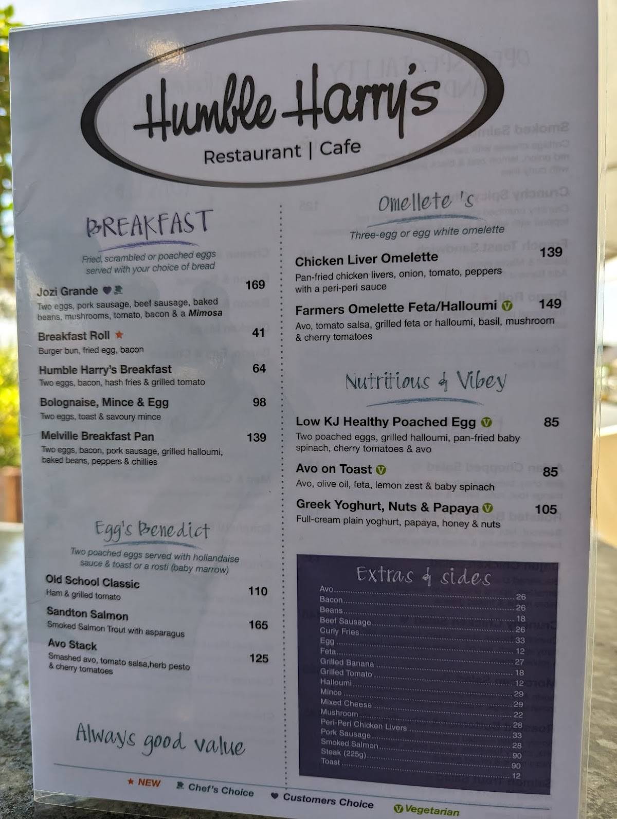 Menu at Humble Harry's Leaping Frog Centre restaurant, Randburg, Shop 45