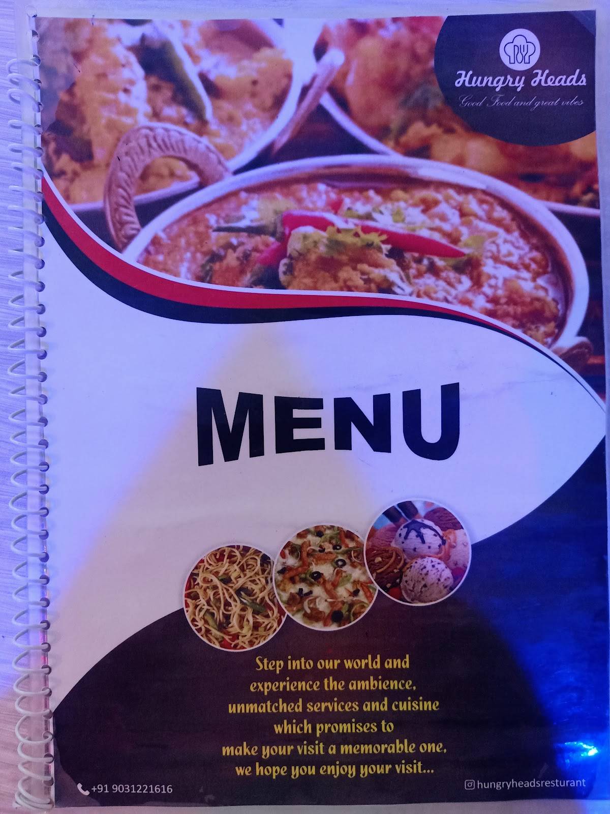 Menu at Hungry Heads, Madhubani