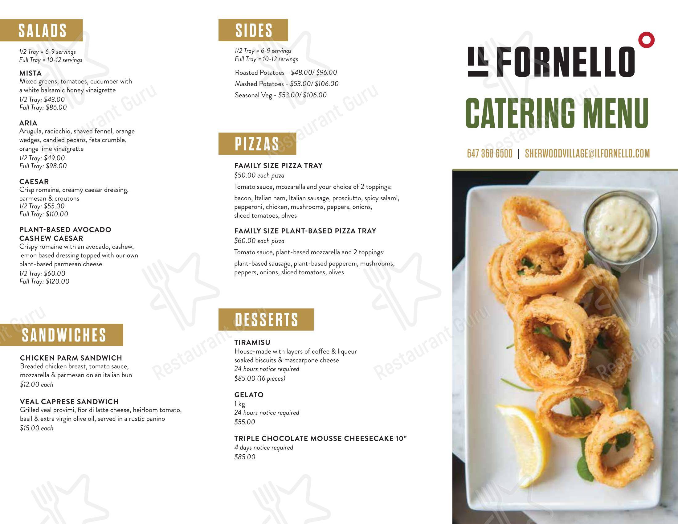 Menu at IL FORNELLO Sherwood Village pub & bar, Mississauga