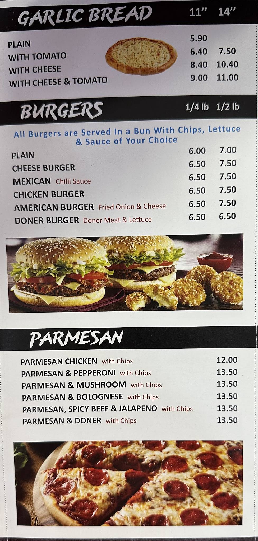 Menu at INGLETON PIZZA restaurant, Carnforth