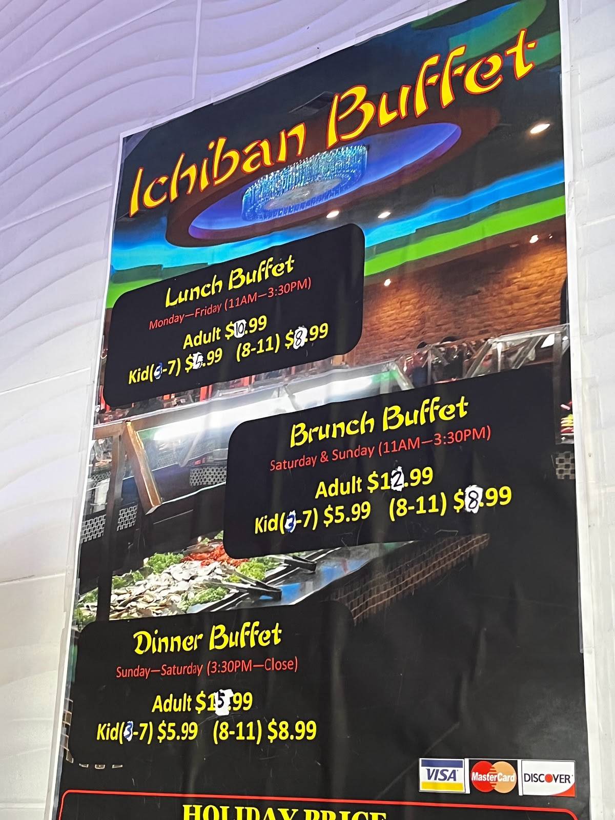 Menu at Ichiban Buffet restaurant, Kissimmee, W Irlo Bronson Memorial Hwy