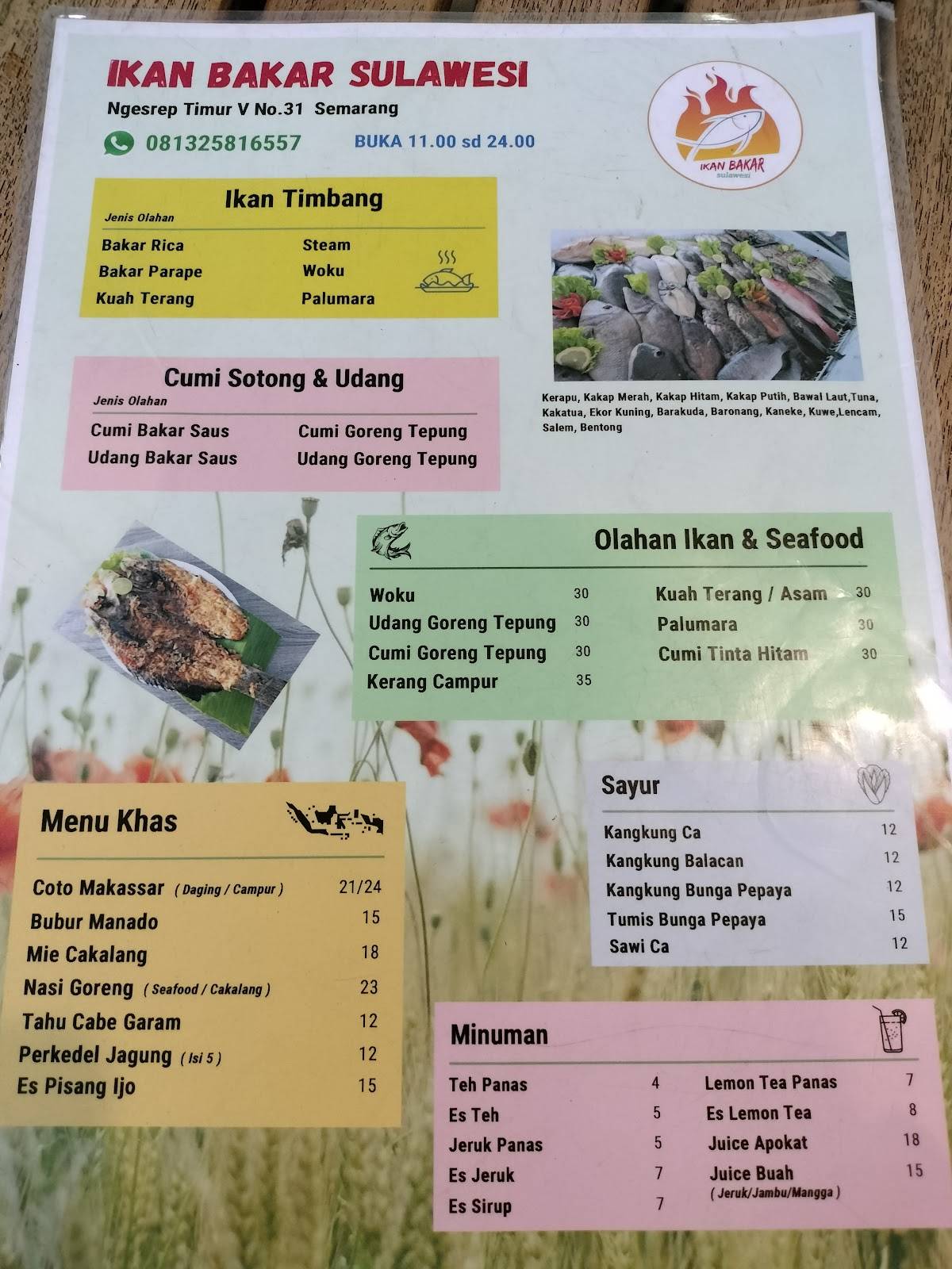 Menu at Ikan Bakar Sulawesi @Semarang Tembalang restaurant, Semarang