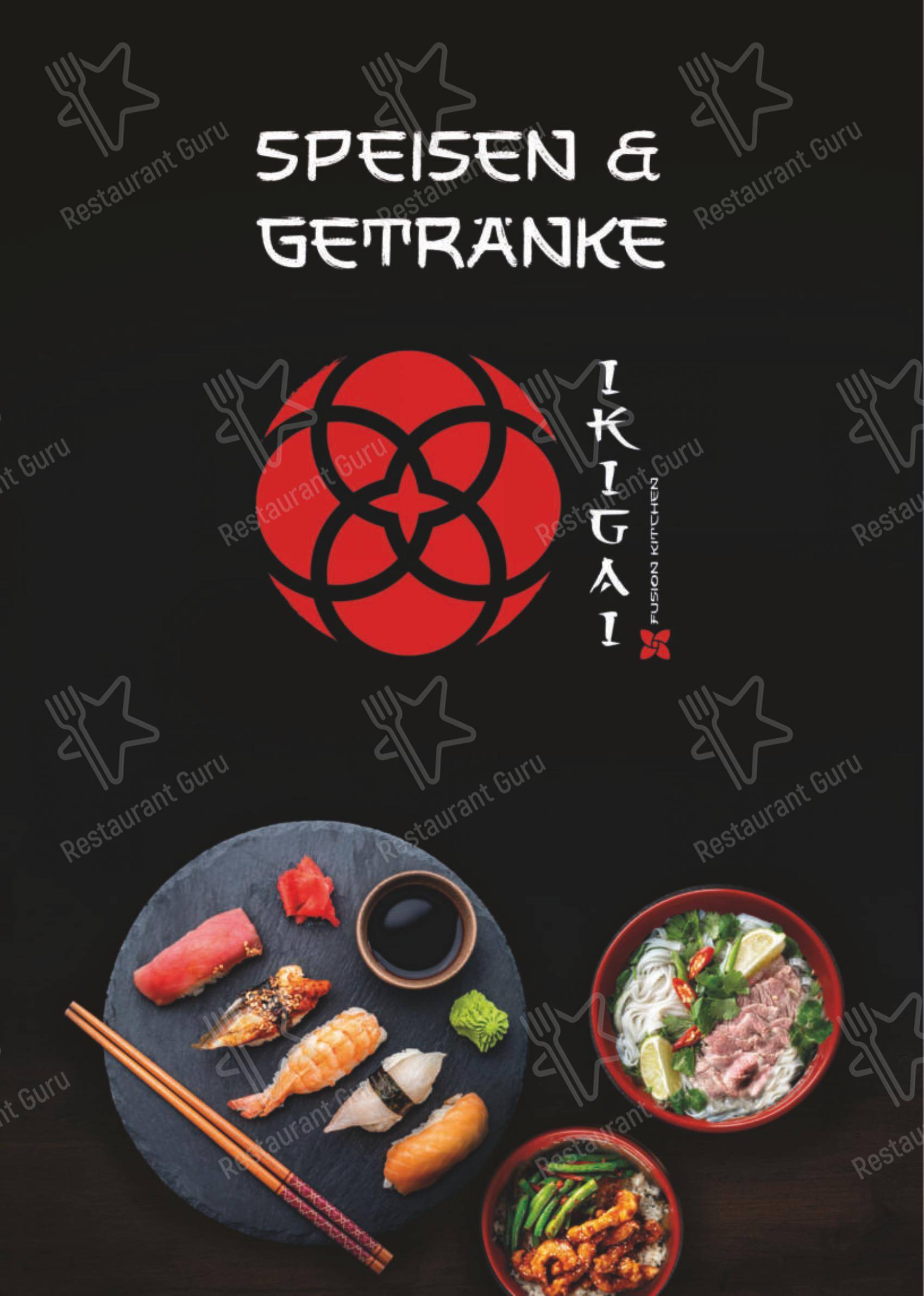 Speisekarte von Ikigai Fusion Kitchen restaurant, Dresden