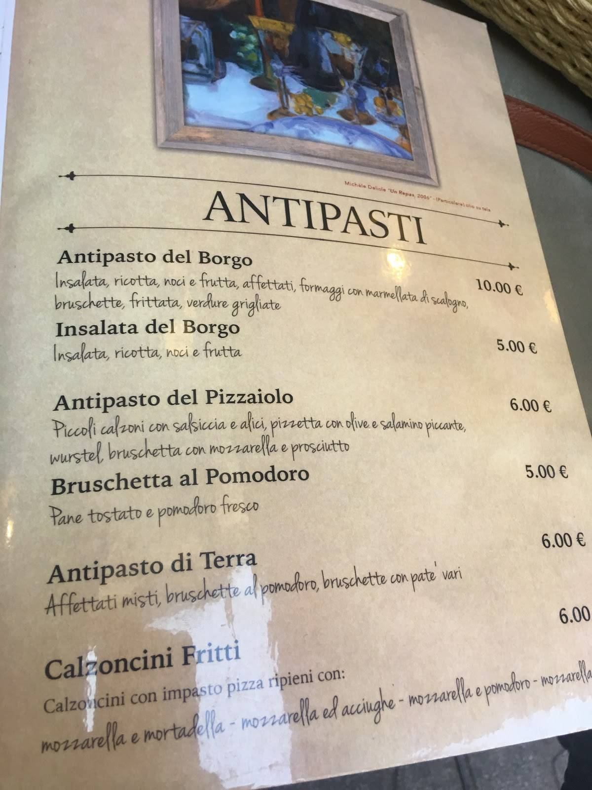Menu da IL BORGO pizzeria, Acquapendente