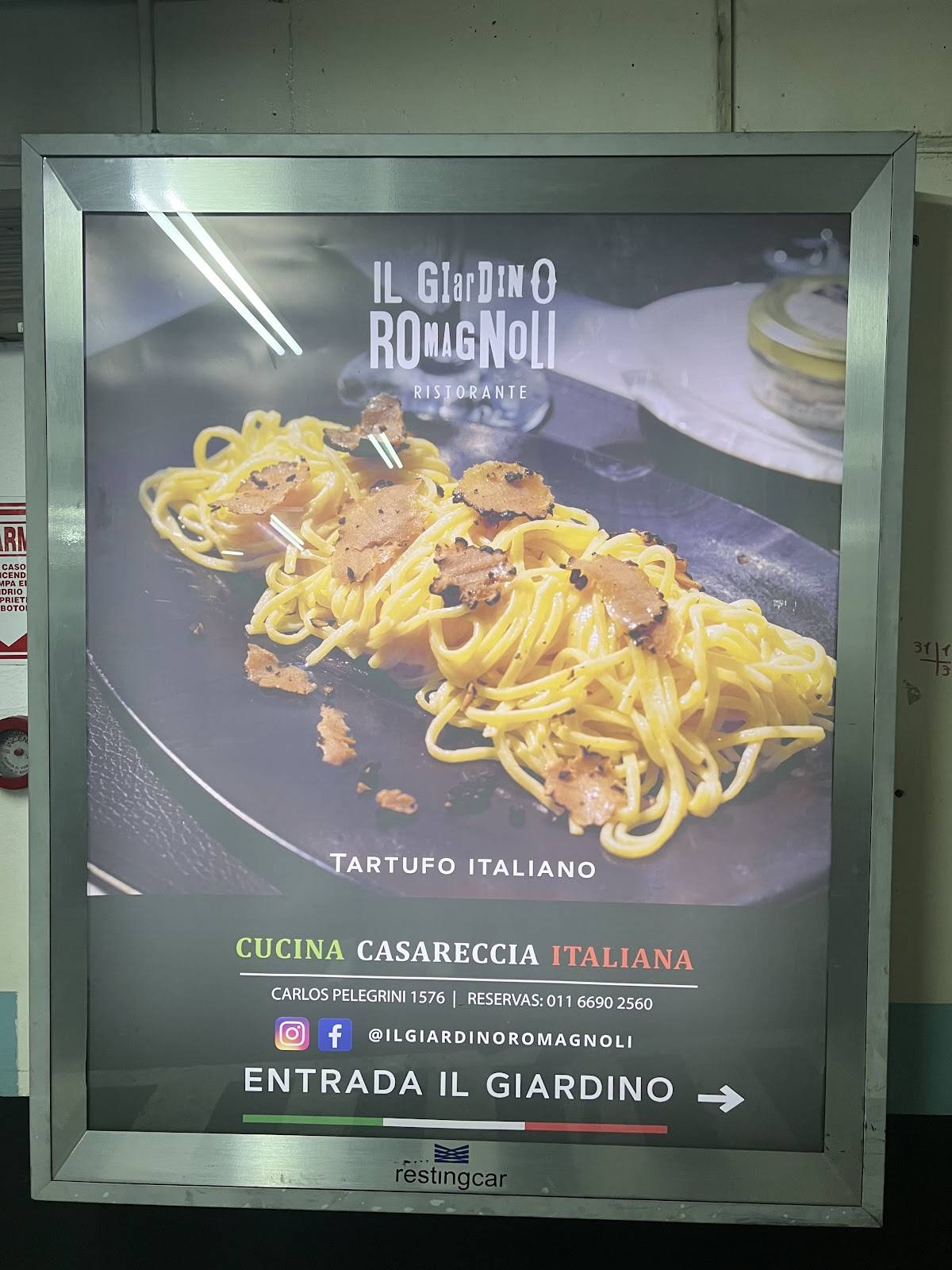 Carta del restaurante Il Giardino Romagnoli, Buenos Aires, Carlos ...