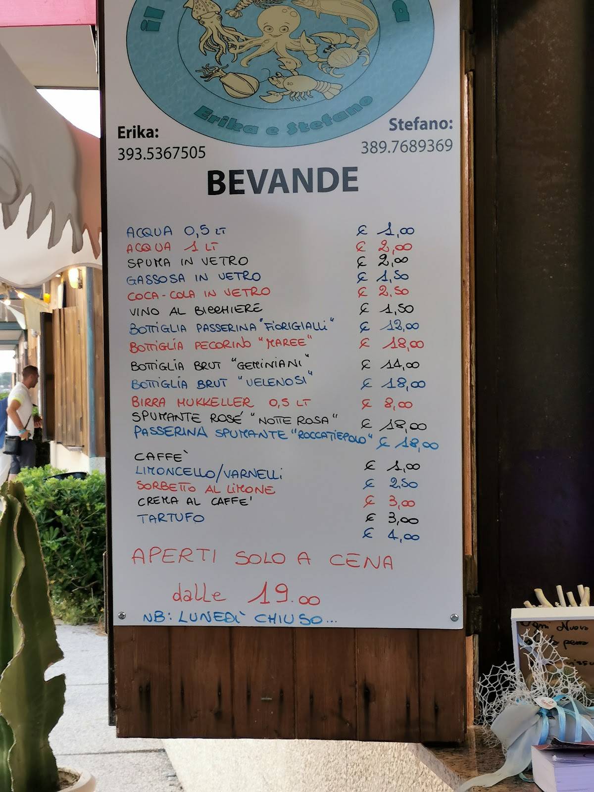 Menu da Il Mare In Tavola ristorante, Marina Palmense