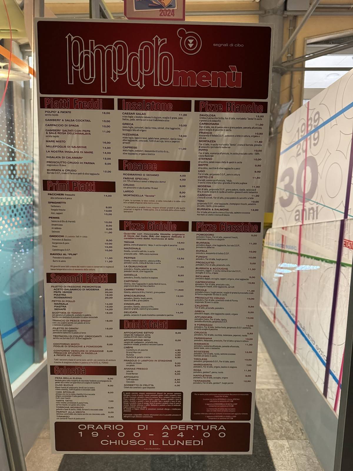 Menu at Il Pomodoro pizzeria, Magliano Alfieri