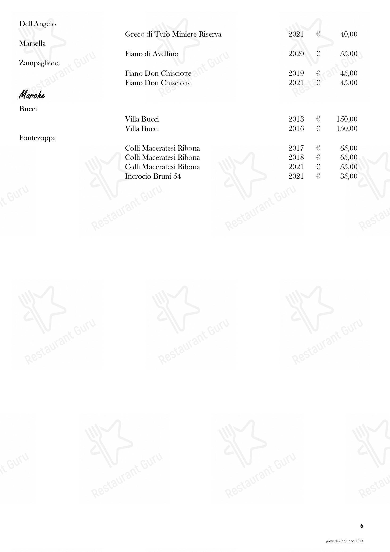 Menu da Il Ridotto Restaurant, Venezia