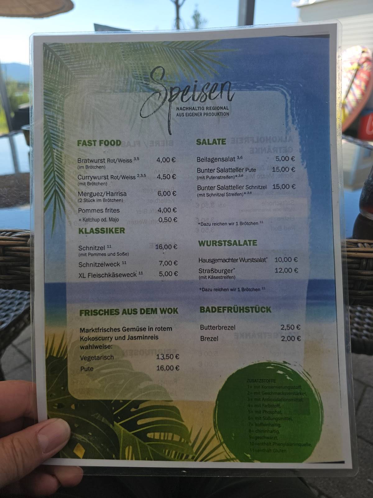 Speisekarte von Imbiss - Strandbad Sandweier pub & Bar, Baden-Baden