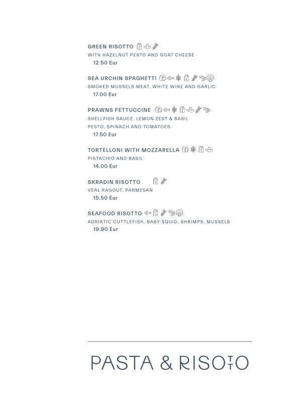 Menu at Imperial Terrace restaurant, Dubrovnik