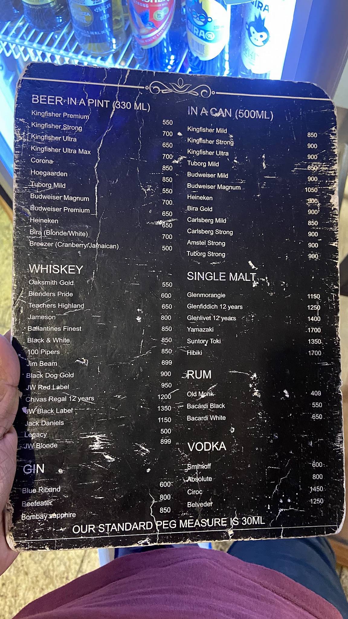 Menu at Indi Tapas, Mumbai