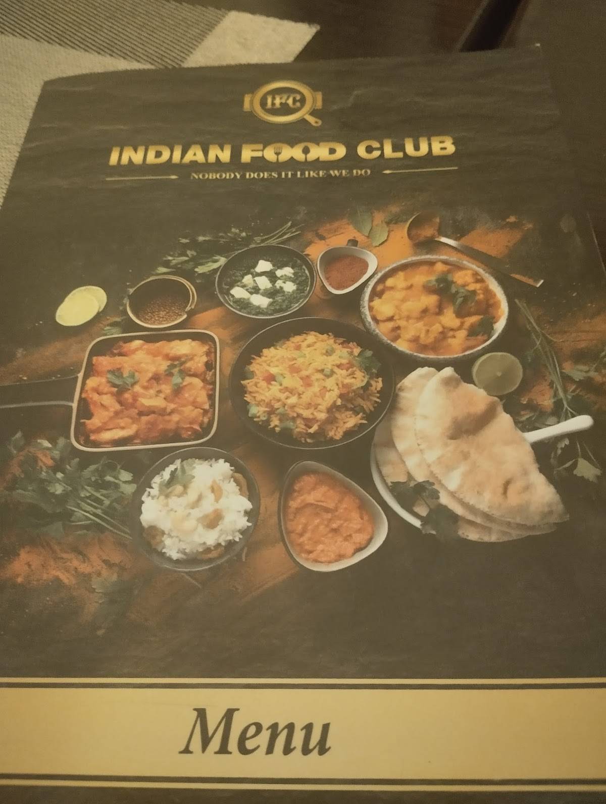 Menu at Indian Food Club (IFC), Great Yarmouth