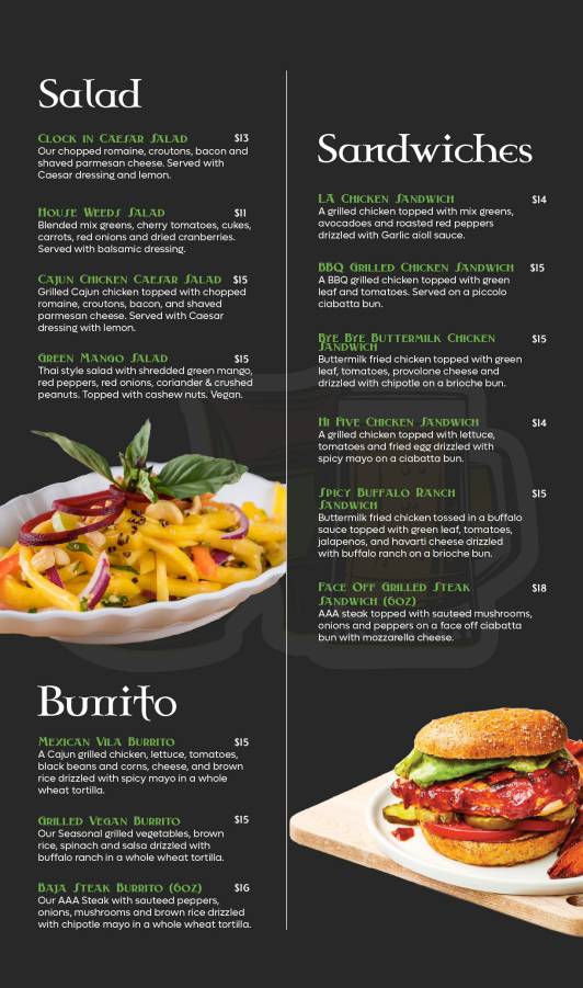 Menu at The Draft Room pub & bar, Toronto