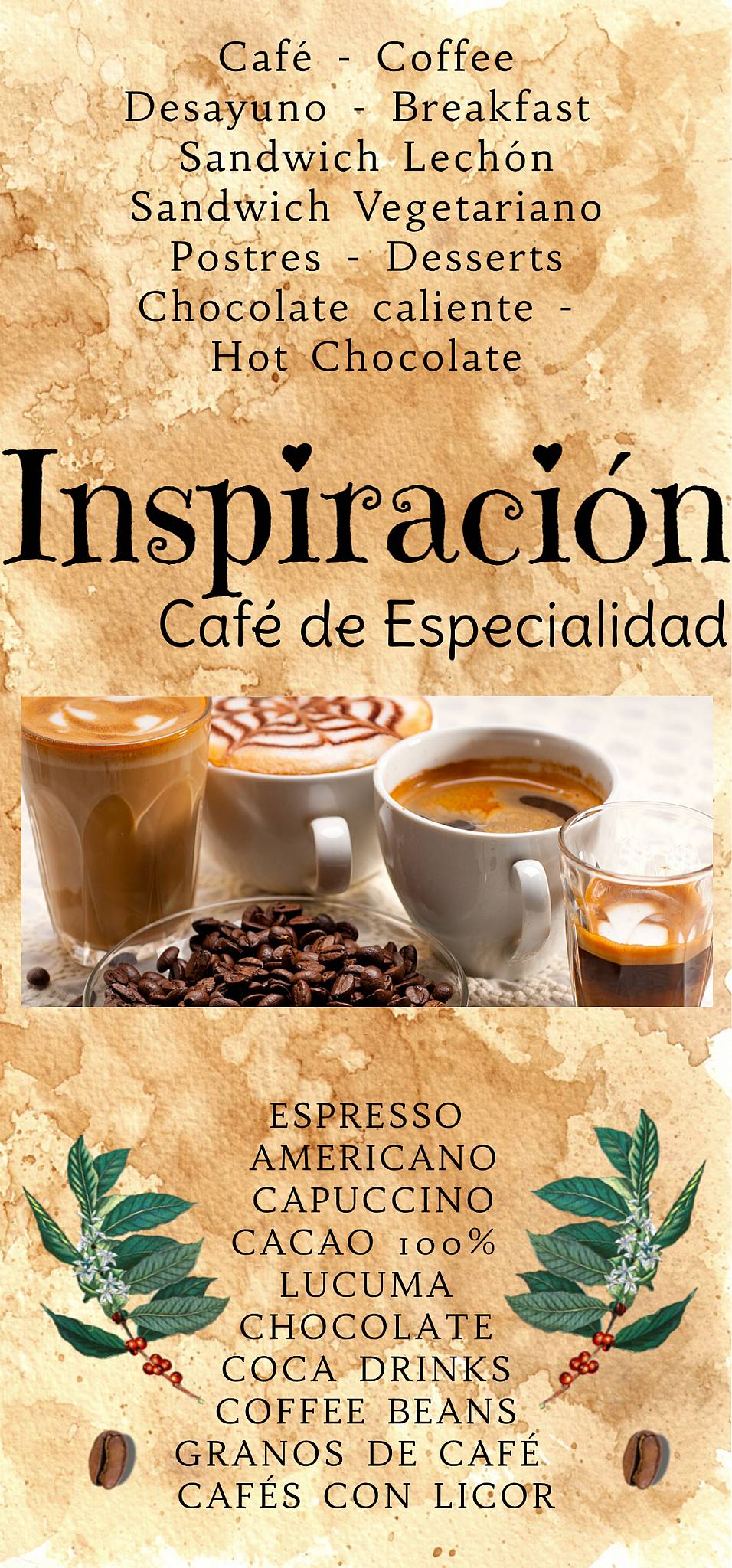 Carta de Inspiracion Cafe, Cajamarca, Jirón Cruz de Piedra 681