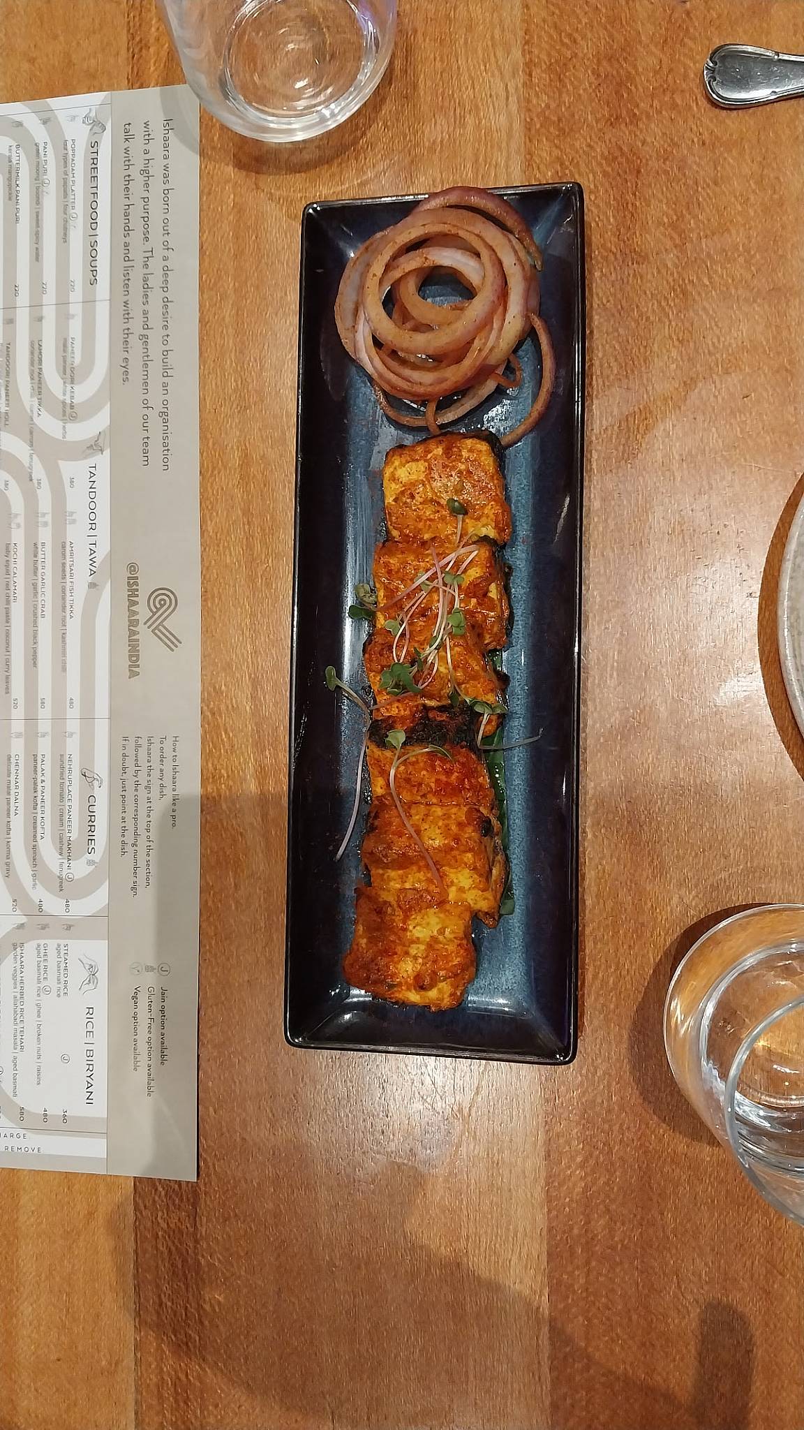 Menu at Ishaara, Ahmedabad