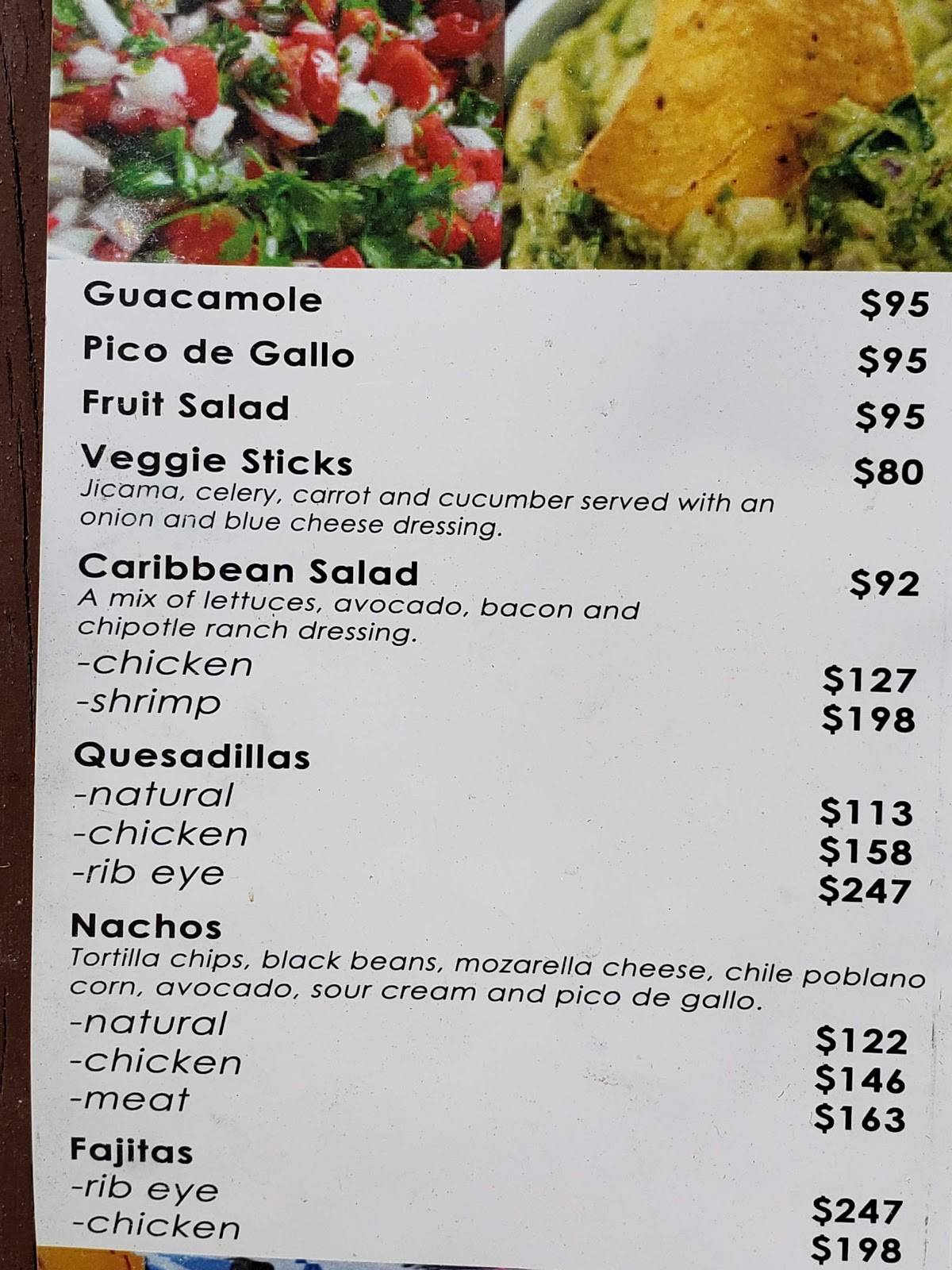 Menu at Mayan Beach Club Restaurant & Tequileria, Isla Mujeres