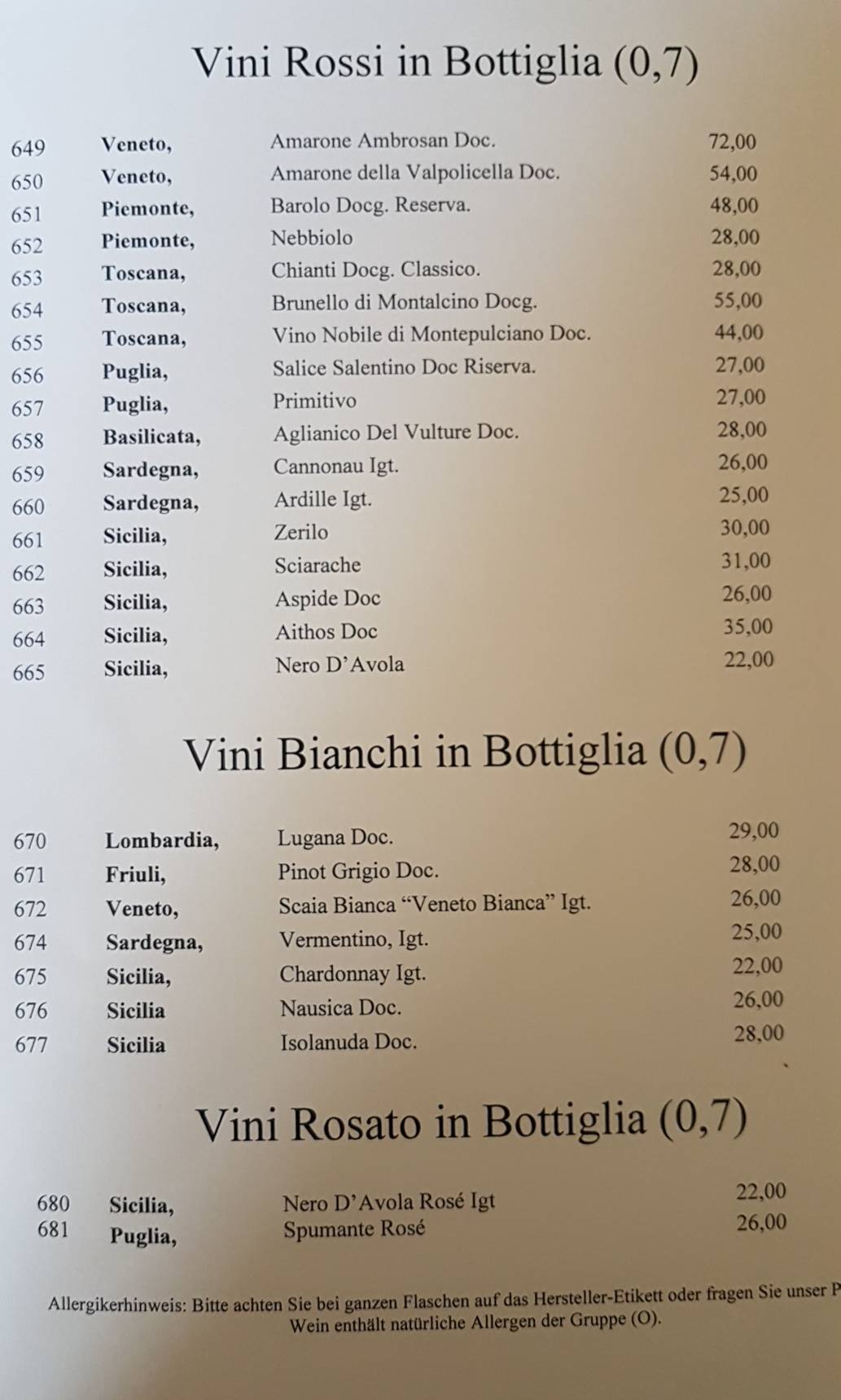 Speisekarte von Isola Bella - Ristorante Pizzeria Gelateria, Bregenz