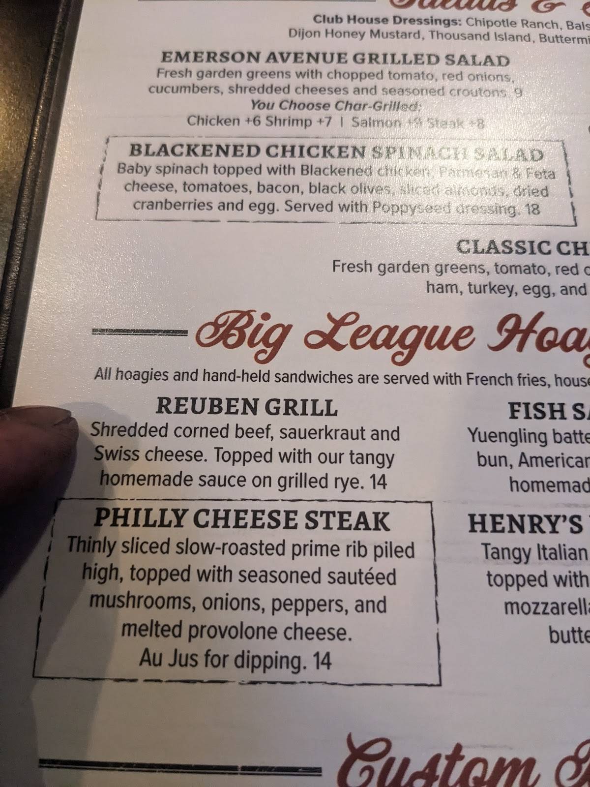 Menu at J.P. Henry's Restaurant, Parkersburg