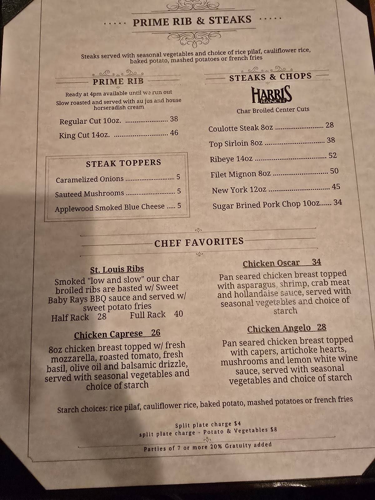 Menu at Jake's Steakhouse, Tehachapi