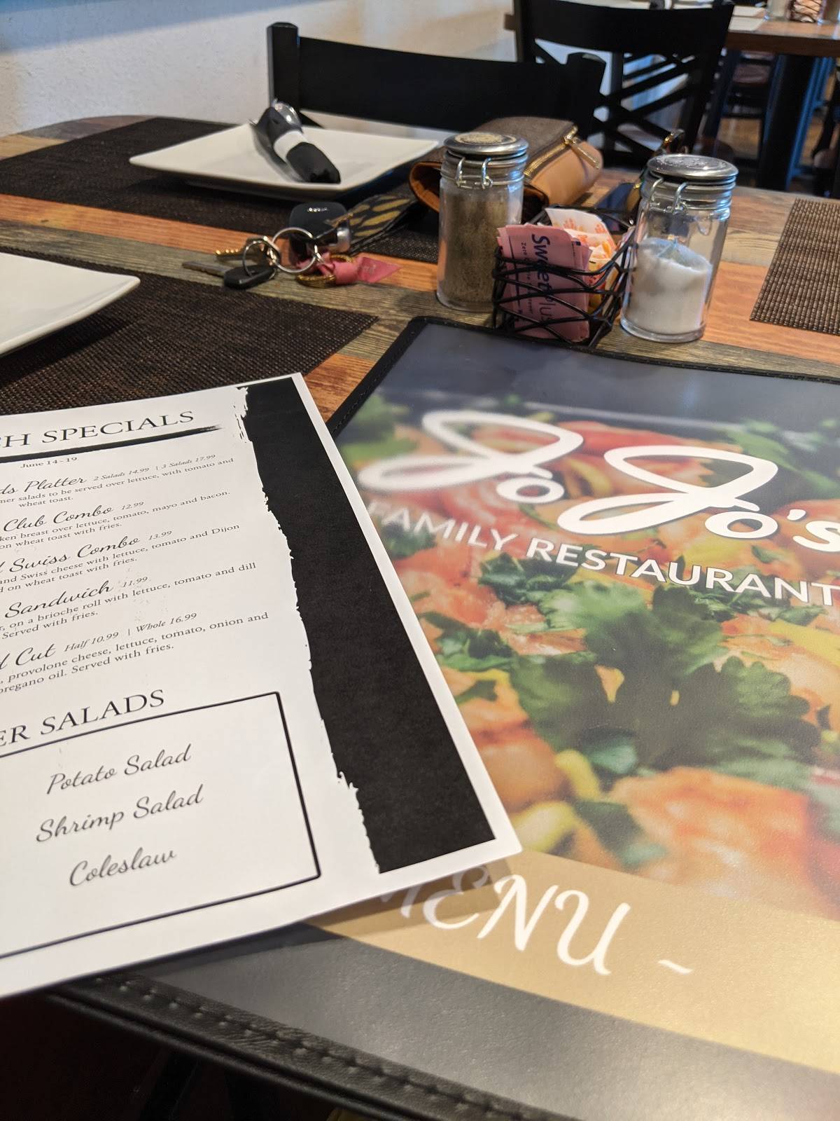 Menu at JoJo's Family Restaurant, Salisbury