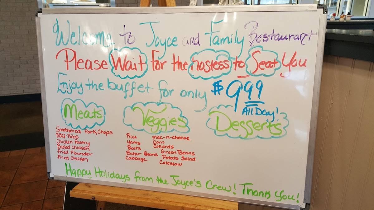 Menu at Joyce & Family Restaurant, Fuquay Varina
