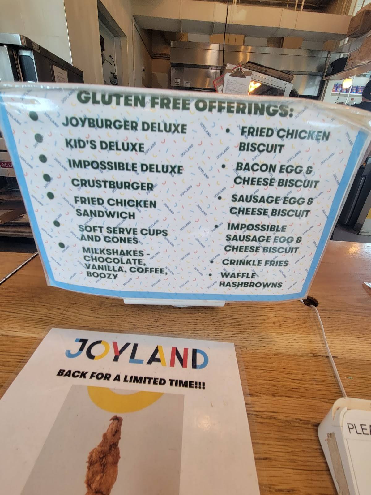 Menu at Joyland Restaurant, Nashville